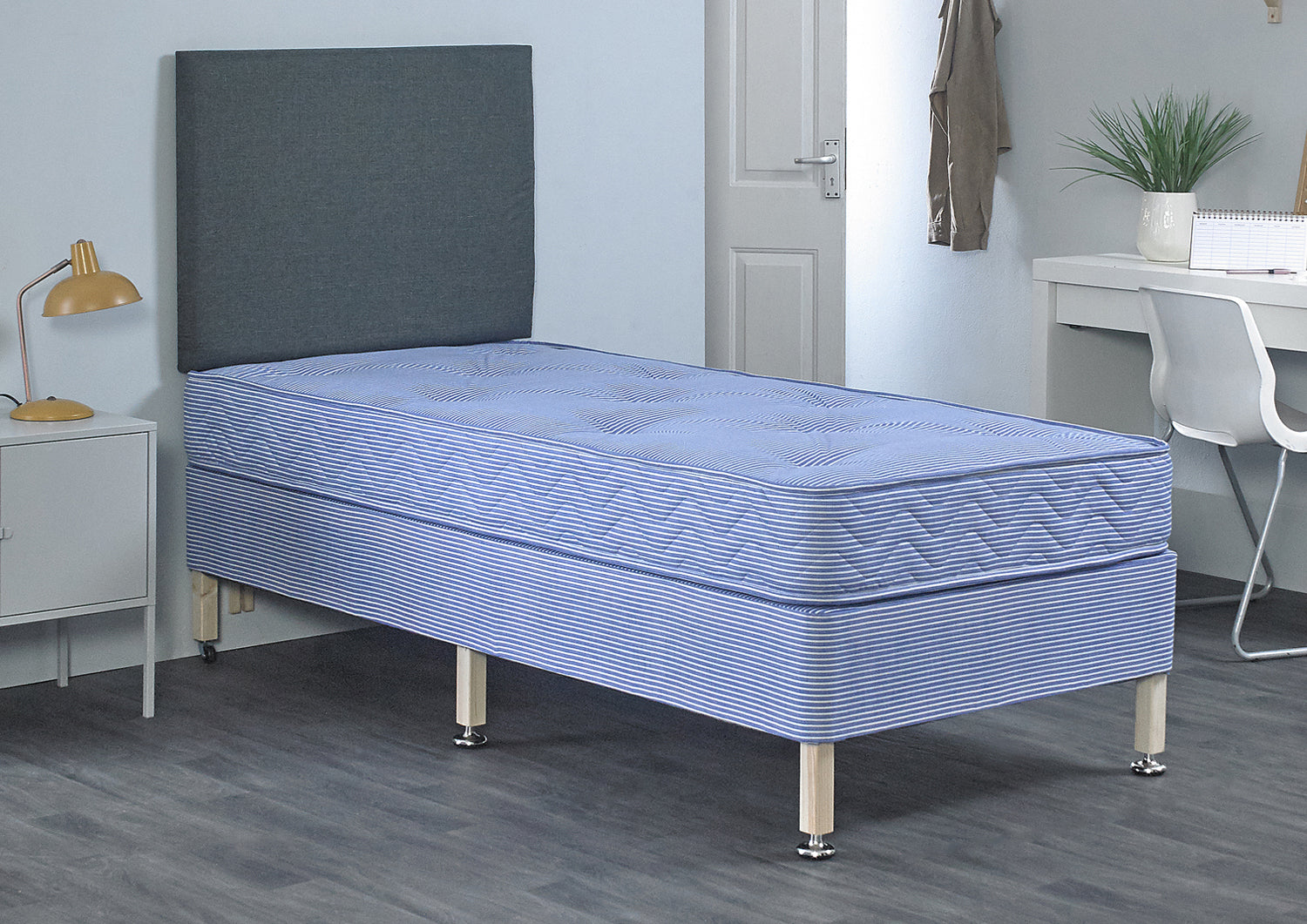 Warren Student Contract Tufted Coil Sprung Divan Bed Set on Legs